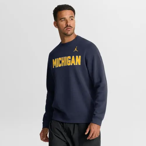 JORDAN BRAND Michigan Wolverines 2026 Sideline Club Sweatshirt - Navy