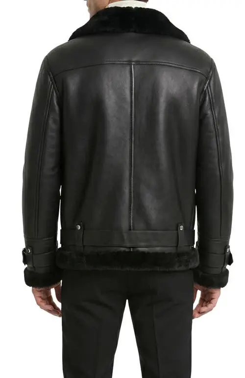 Gorski Genuine Shearling Moto Zip Jacket