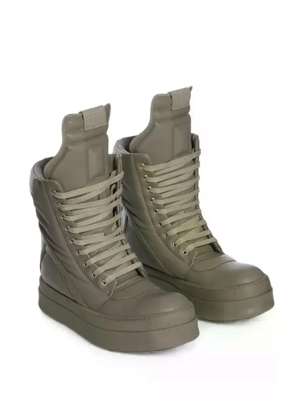 Rick Owens Mega Geobasket Leather High-top Sneakers