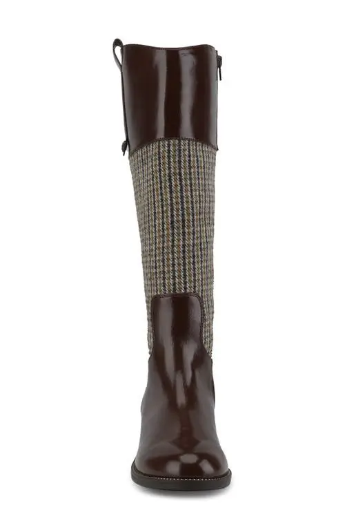 Vintage Havana Fog Knee High Leather Riding Boot - Brown