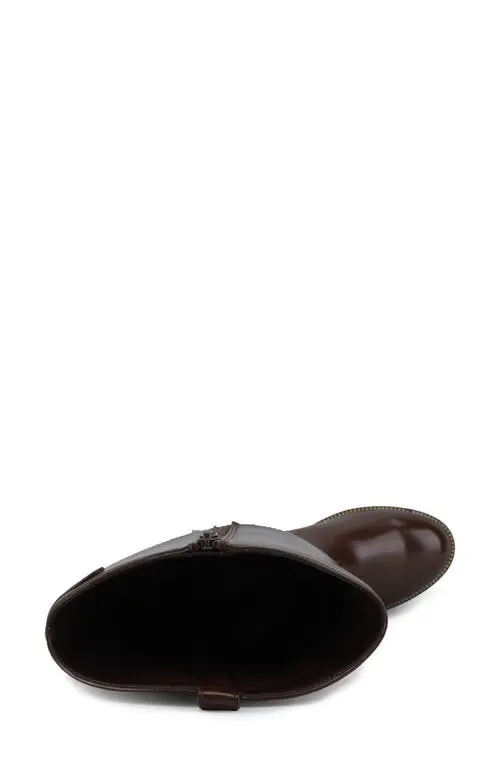 Vintage Havana Fog Knee High Leather Riding Boot - Brown