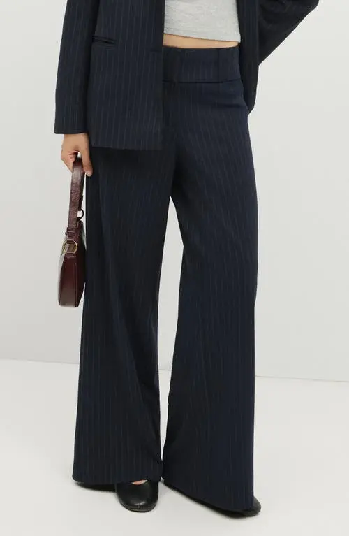 Mango Pinstripe Wide Leg Pants
