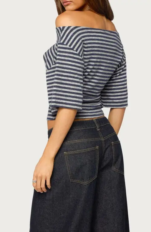 EDIKTED Jadan Striped Off Shoulder Top