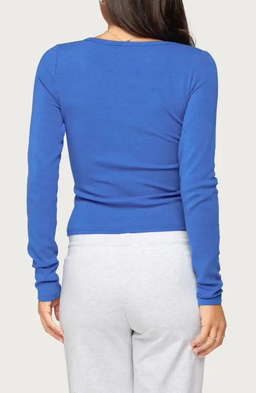 EDIKTED Doron V-neck Stretch Cotton Blend Top