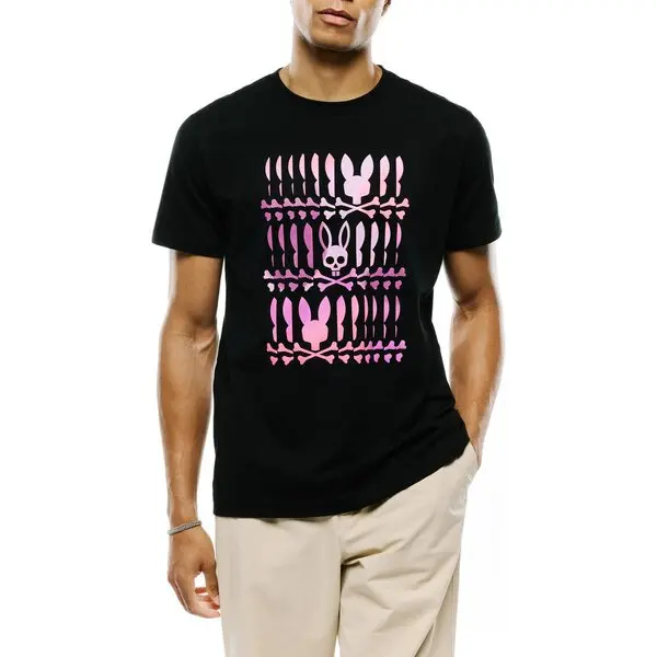 Psycho Bunny Lewis Pima Cotton Graphic T-shirt - Black