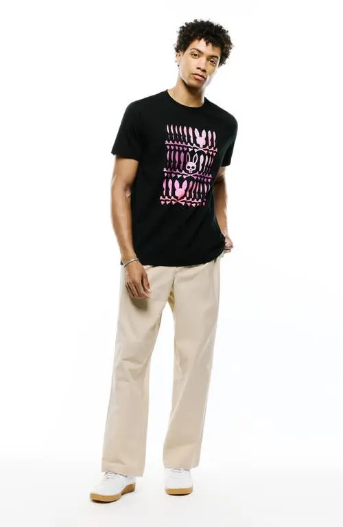 Psycho Bunny Lewis Pima Cotton Graphic T-shirt - Black