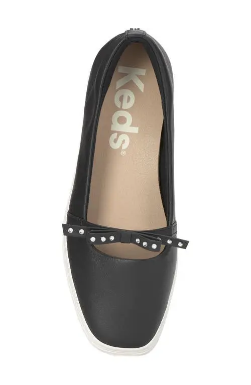 Keds® Leather Square Toe Flat