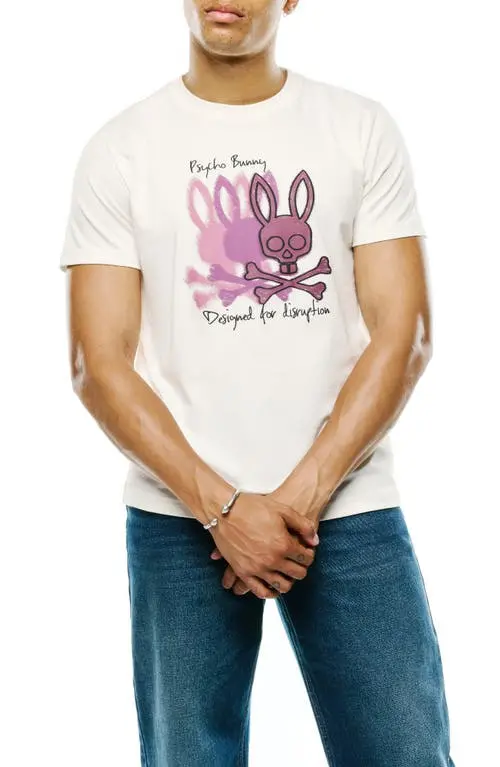 Psycho Bunny Walton Pima Cotton Graphic T-shirt - Ecru