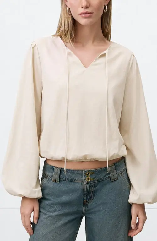 Mango Chiffon Bow Blouse