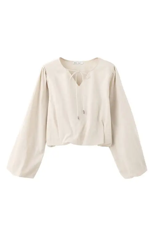Mango Chiffon Bow Blouse