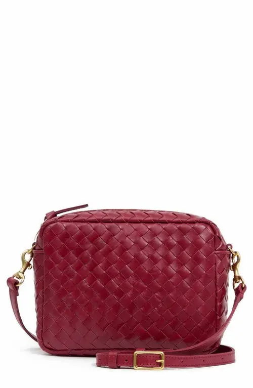 Clare V. Midi Sac Woven Leather Crossbody Bag