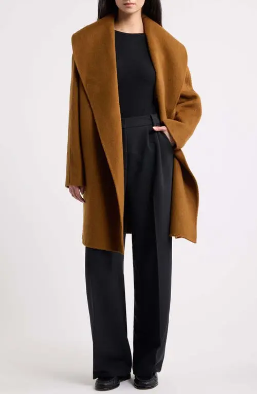 BOSS Cariby Belted Wool Blend Coat
