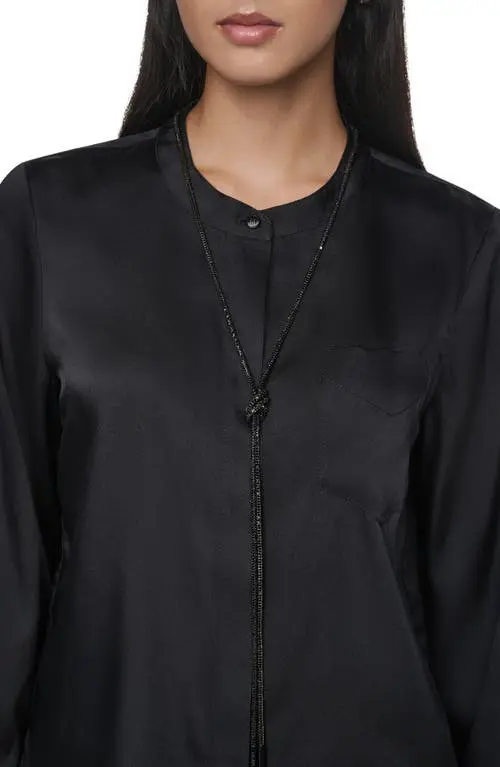 Dkny Embellished Necktie Long Sleeve Shirt
