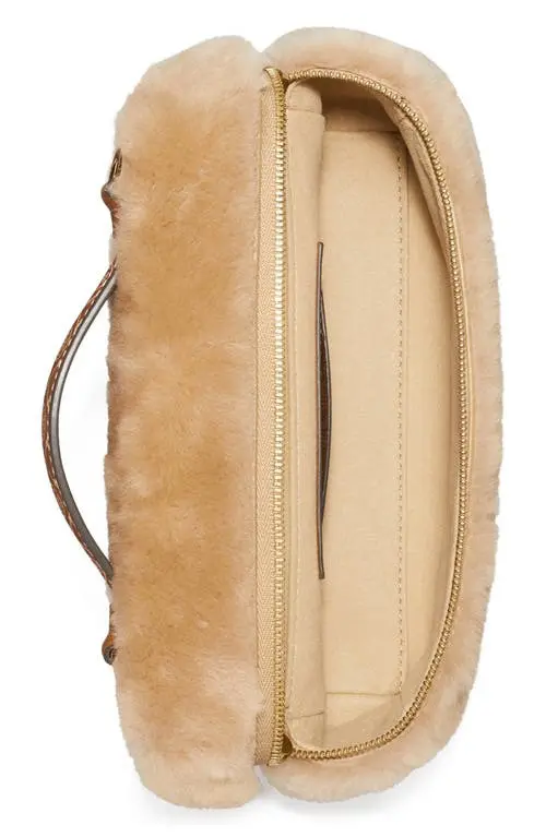 Tory Burch Romy Genuine Shearling Slim Top Handle Bag