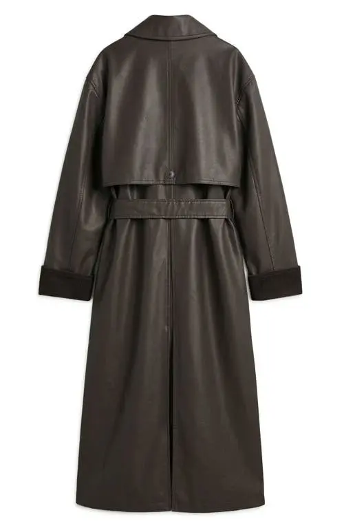 NOIZE Abby Faux Leather Trench Coat
