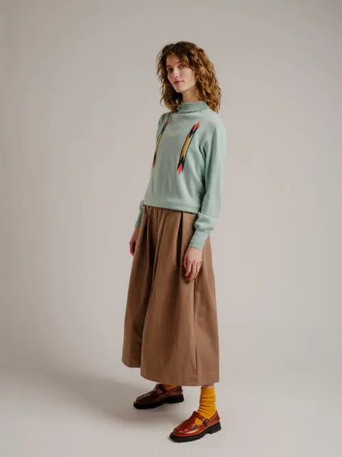 DEGEN Butterfly Intarsia Merino Turtleneck - Sky