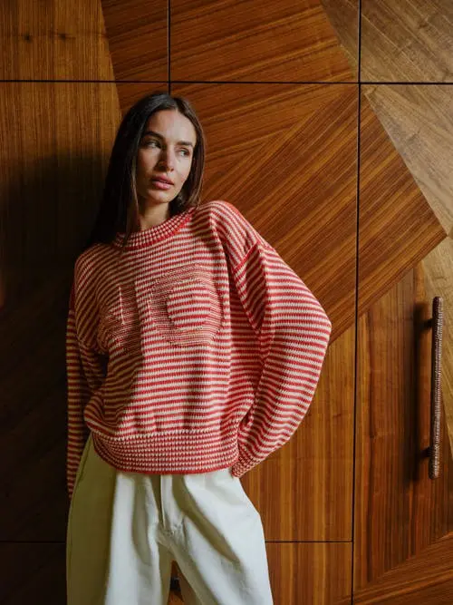 DEGEN Garter No Pima Cotton Sweater