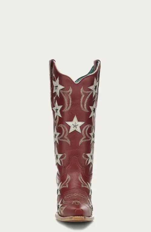 CORRAL Detailed Embroidery Leather Overlay Studded Western Boots
