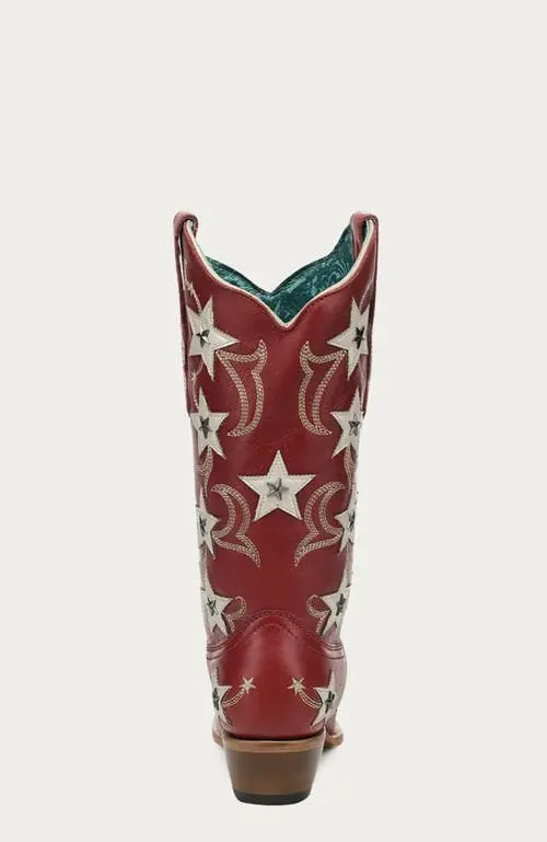 CORRAL Detailed Embroidery Leather Overlay Studded Western Boots