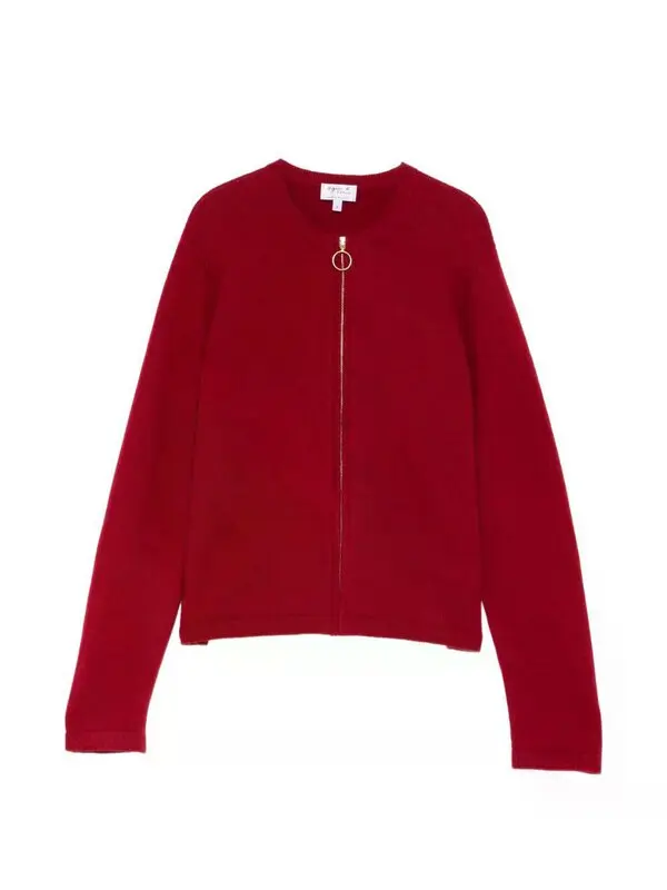 AGNES B. Zip-up Cashmere Cardigan