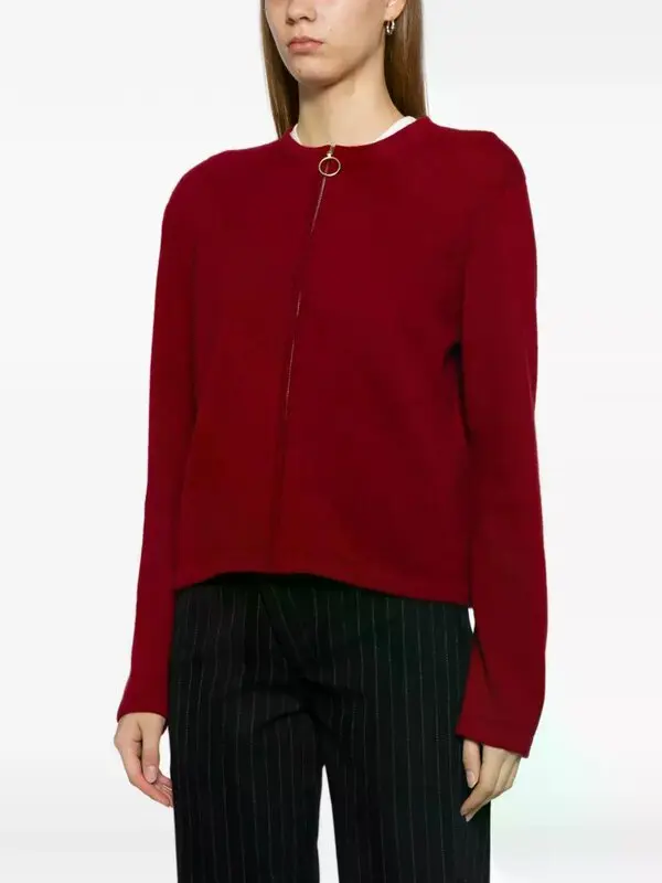 AGNES B. Zip-up Cashmere Cardigan