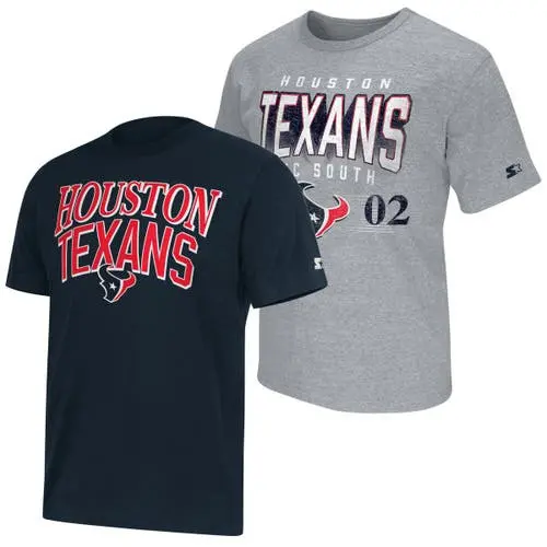 STARTER Heather Gray Houston Texans Two-pack Logo T-shirt Set