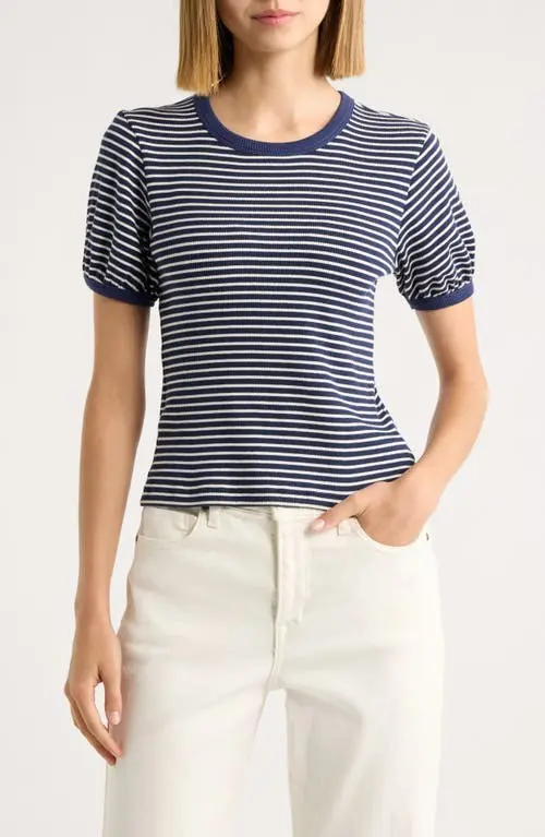 Rag & Bone The Essential Rib Striped Tee - Navy Multi