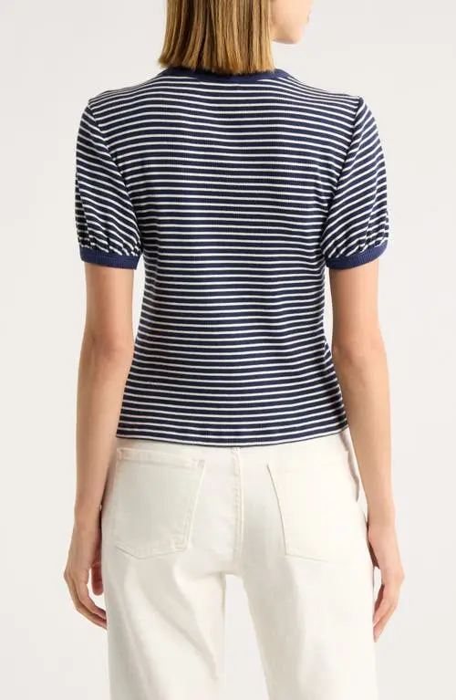 Rag & Bone The Essential Rib Striped Tee - Navy Multi