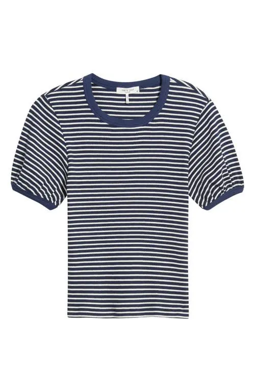 Rag & Bone The Essential Rib Striped Tee - Navy Multi