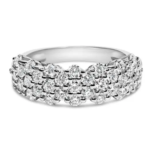 HAUS OF BRILLIANCE Silver 2.0 Cttw Lab Grown Diamond Scattered Band Ring - White