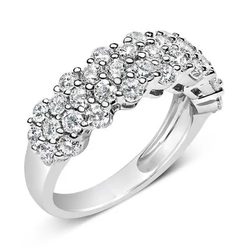 HAUS OF BRILLIANCE Silver 2.0 Cttw Lab Grown Diamond Scattered Band Ring