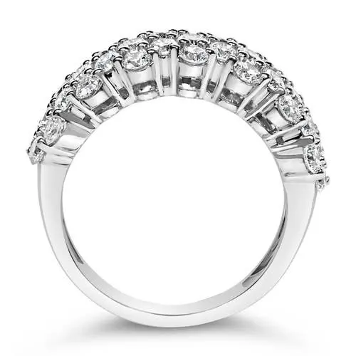 HAUS OF BRILLIANCE Silver 2.0 Cttw Lab Grown Diamond Scattered Band Ring