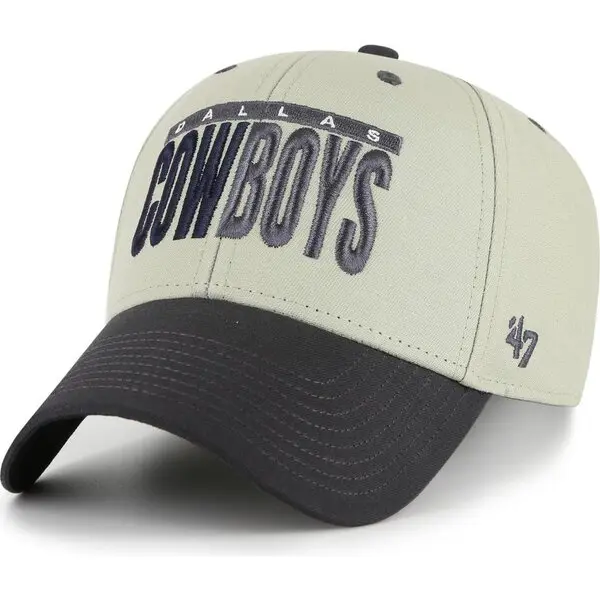'47 Black Dallas Cowboys Half Block Text Mvp Adjustable Hat