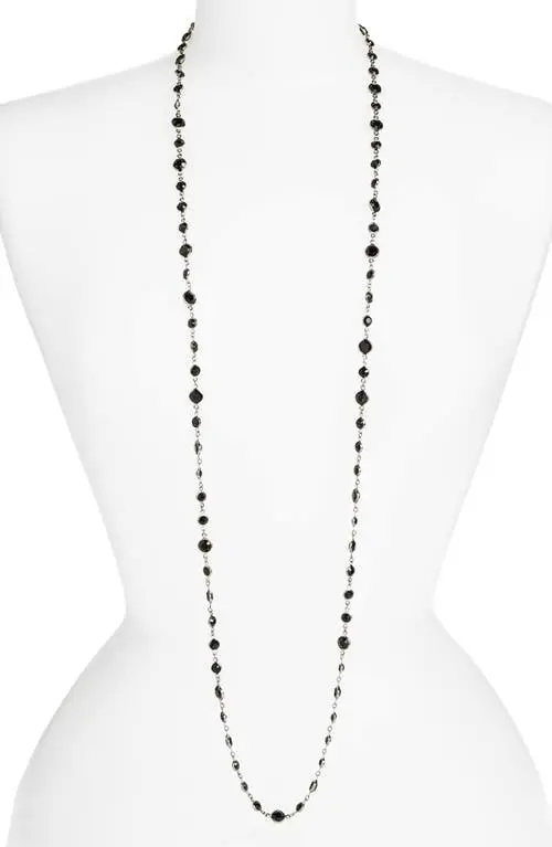 CRISTABELLE Crystal Station Necklace - Jet/hematite