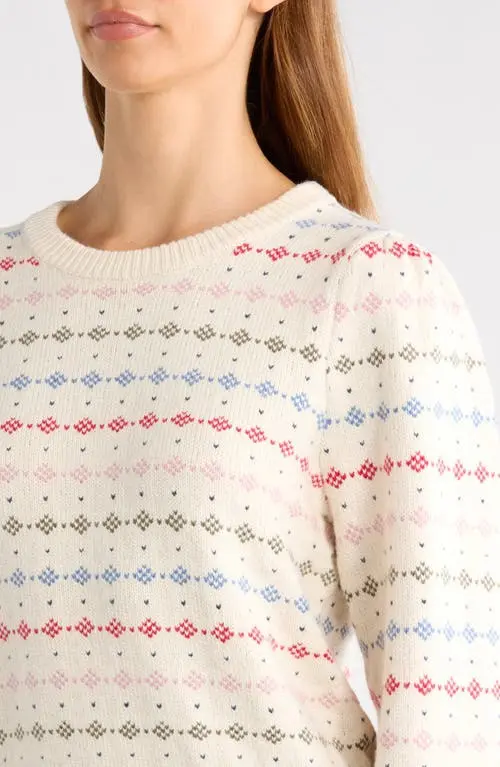 Marine Layer Alma Puff Sleeve Cotton Blend Sweater