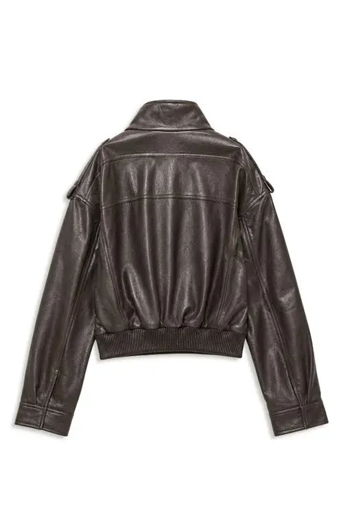 NOIZE Angele Faux Leather Bomber Jacket