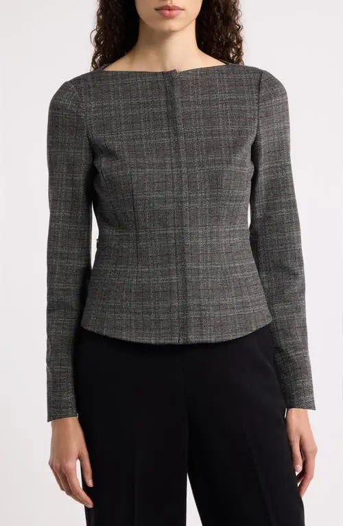 Theory Glen Check Boat Neck Jacket