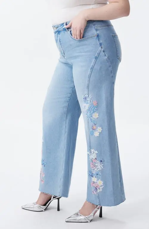 BAYEAS Embroidered High Waist Wide Leg Jeans