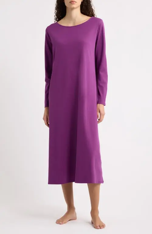 Eileen Fisher Bateau Neck Organic Pima Cotton Midi Dress - Jam