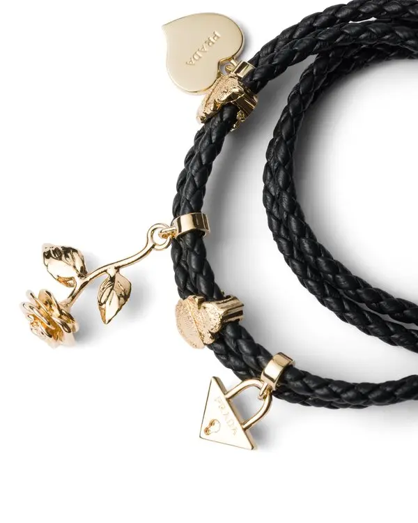 Prada Braided Nappa Leather Bracelet