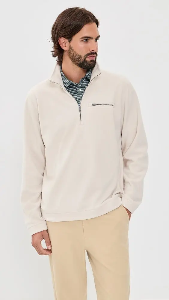 Vuori Aspen 1/2 Zip Sweatshirt - Bone