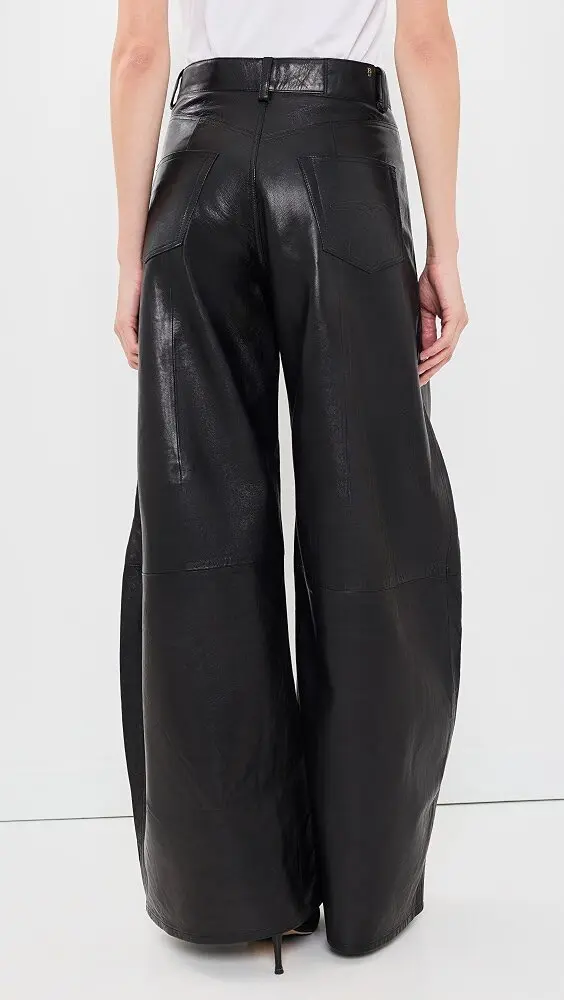 R13 Fold Over 5-pocket Lambskin Leather Pants