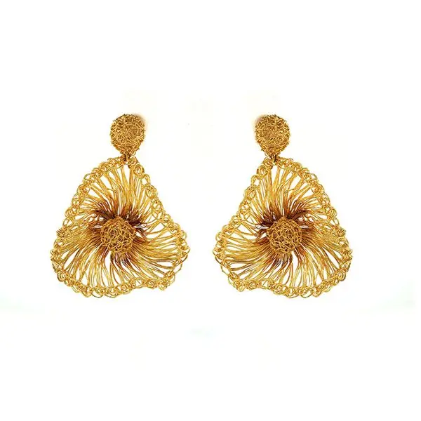 LAVISH BY TRICIA MILANEZE All Buttercup Handmade Crochet Earrings - Gold