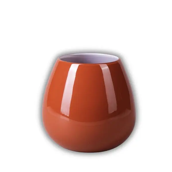ANATOLIACRAFT Barbablanca Handmade Blown Glass Tumbler Terracotta - Red