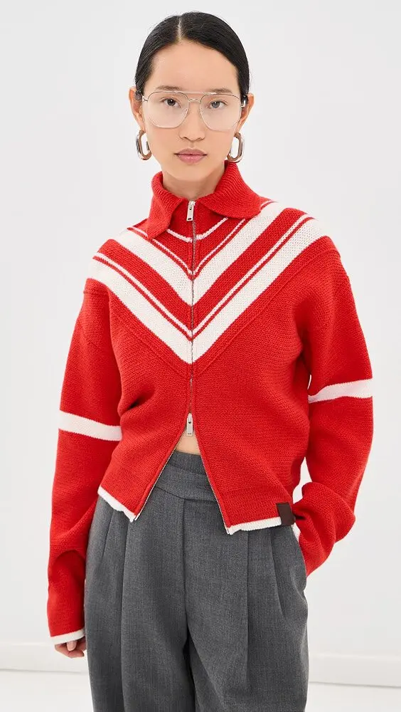Stella McCartney Sporty 80' Wool Knit Zip Jacket