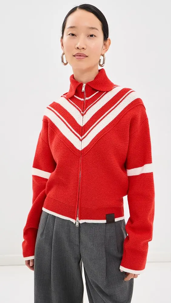Stella McCartney Sporty 80' Wool Knit Zip Jacket