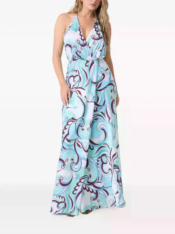 Guess Abstract-print Halterneck Maxi Dress