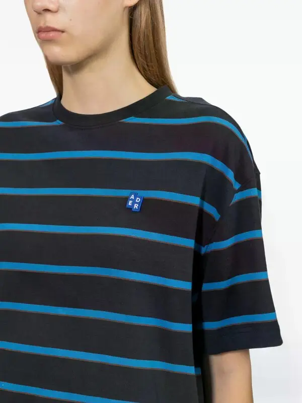 ADER ERROR Striped Logo-patch T-shirt