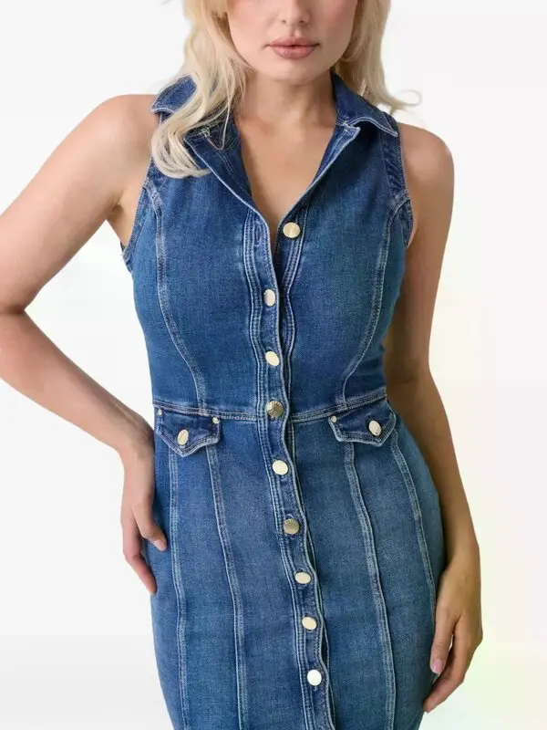 Guess Button-up Mini Dress - Blue