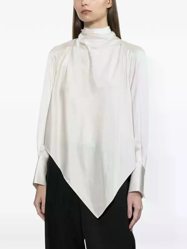 Helmut Lang Tie-neck Long-sleeve Top